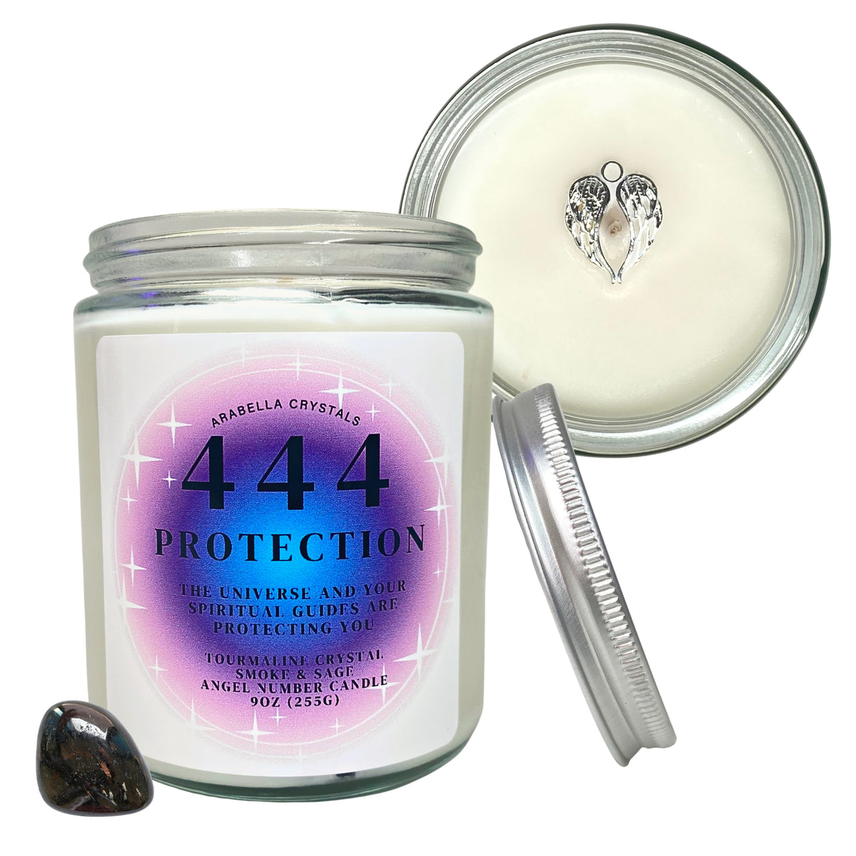444 Protection Angel Number Candle – Arabella Crystals
