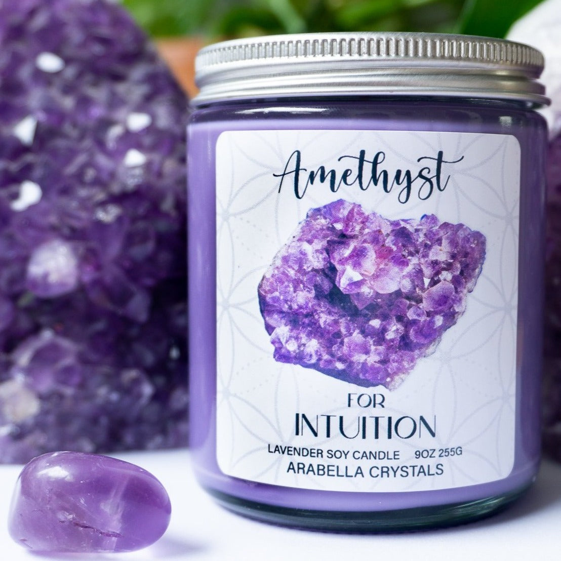 Amethyst Crystal Candle – Arabella Crystals