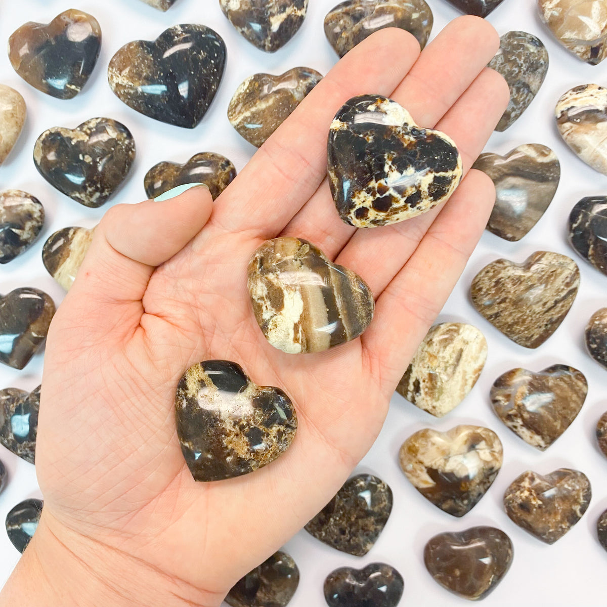 Chocolate Latte Calcite Heart – Arabella Crystals